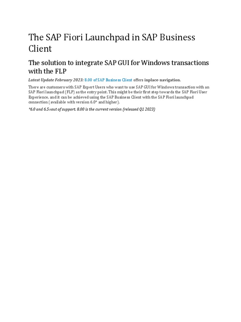 The Launchpad in SAP Business Client | PDF | Microsoft Windows ...
