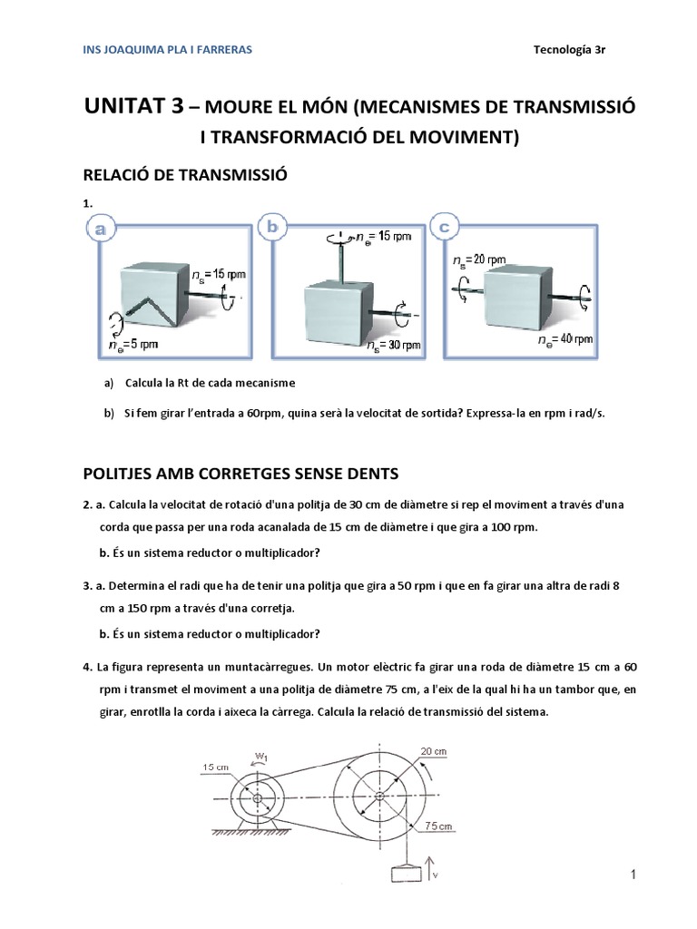 3.2. Dossier Mecanismes Transmissio I Transformacio | PDF