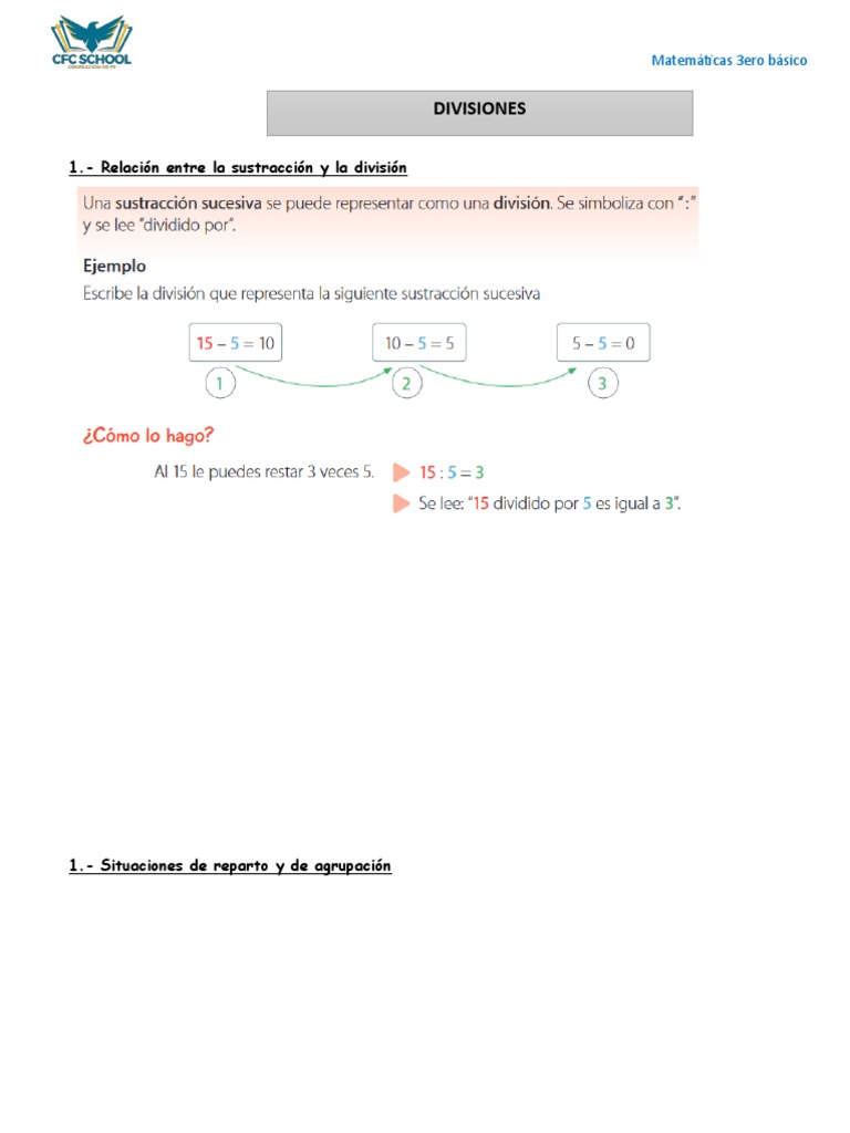 Divisiones 3ero Basico | PDF