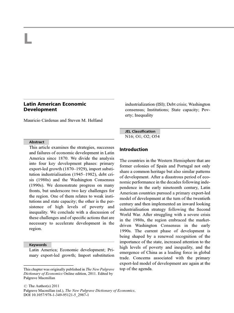 Latin American Economic Development | PDF | Finance & Money Management ...