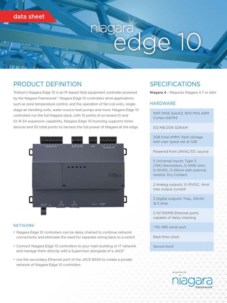 Niagara Edge 10 Data Sheet - Tridium | Download Free PDF | Computer ...