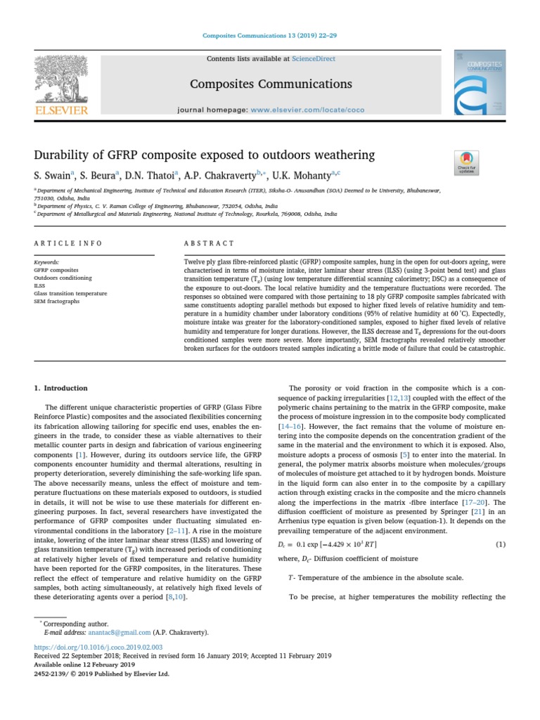 Durability of GFRP Exposed To Weathering | PDF | Composite Material ...