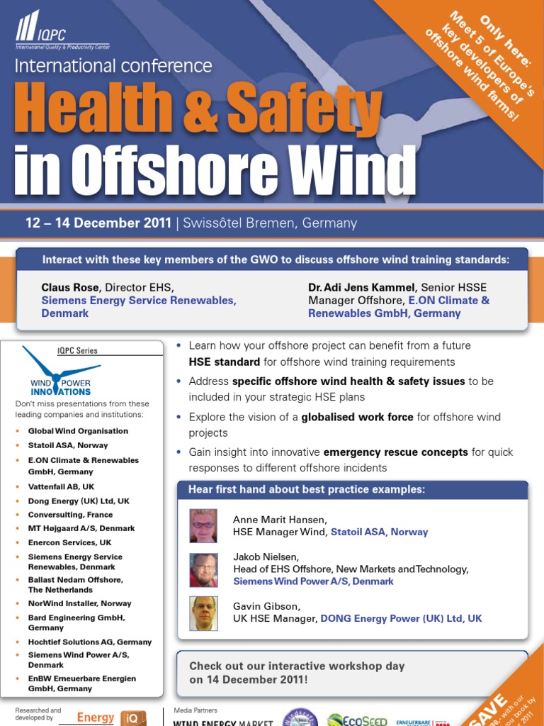 Health & Safety in Offshore Wind Conference | Wind Power | Offshore ...