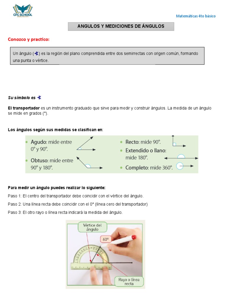 Construir Angulo 4to Basico 06-09 | PDF | Ángulo | Geometría Elemental