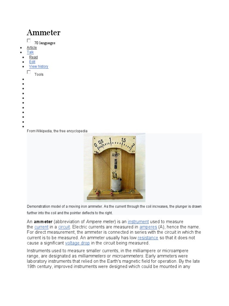 Ammeter | Download Free PDF | Electrodynamics | Physical Quantities
