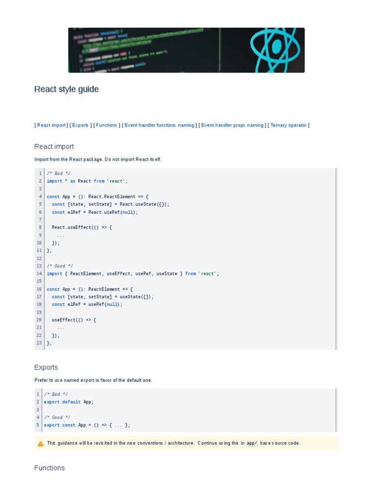 React Style Guide | PDF | Software Engineering | Programming Paradigms