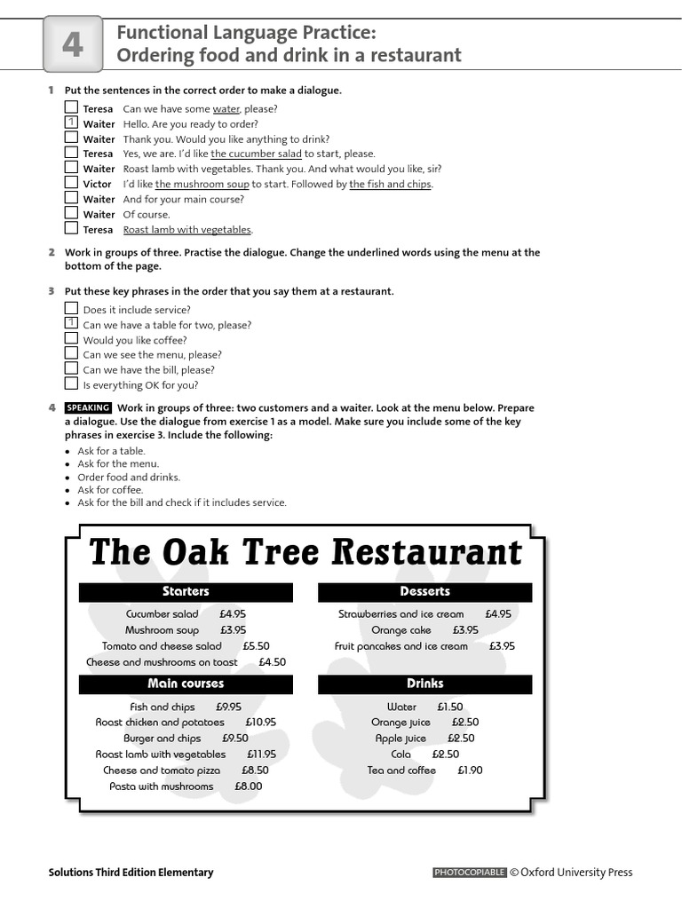 4 Functional Language Practice-Students | PDF | Menu | Soup