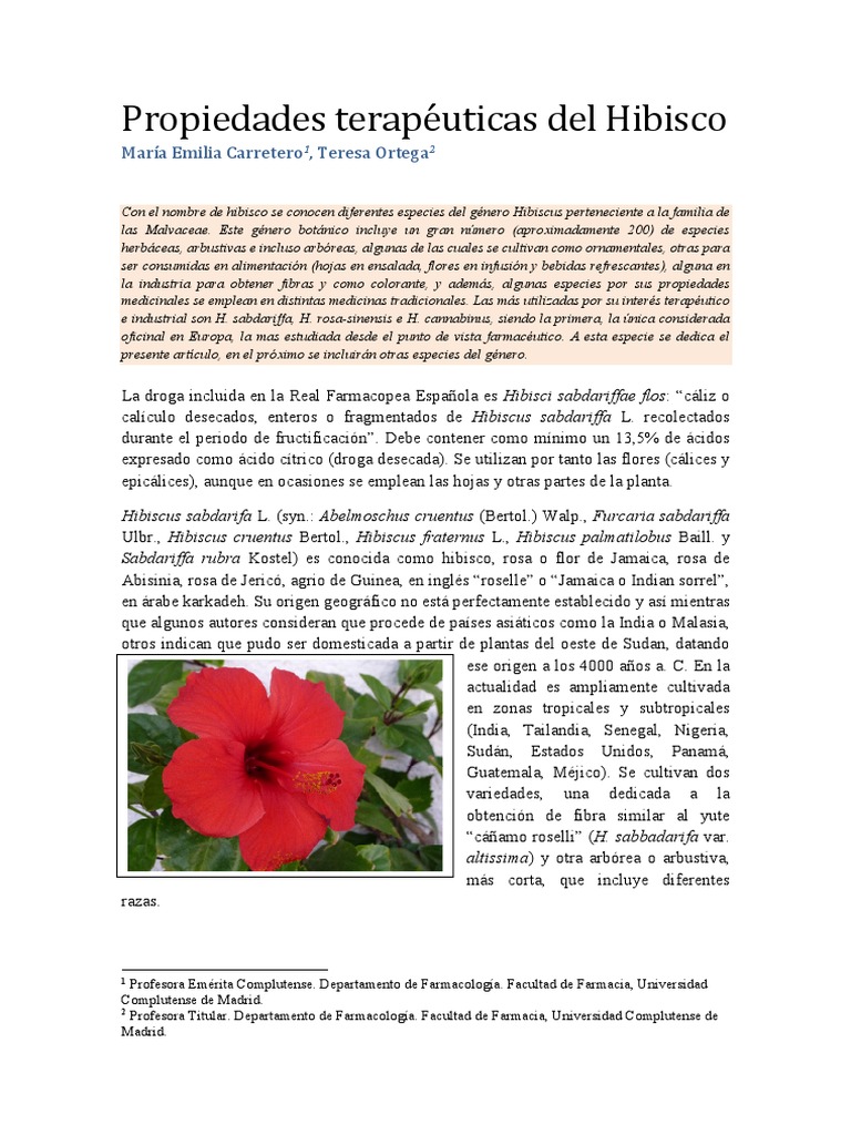 Hibisco Beneficios | PDF