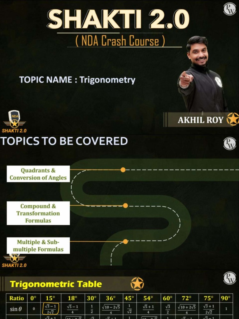 Trigonometry in One Shot Class Notes | PDF