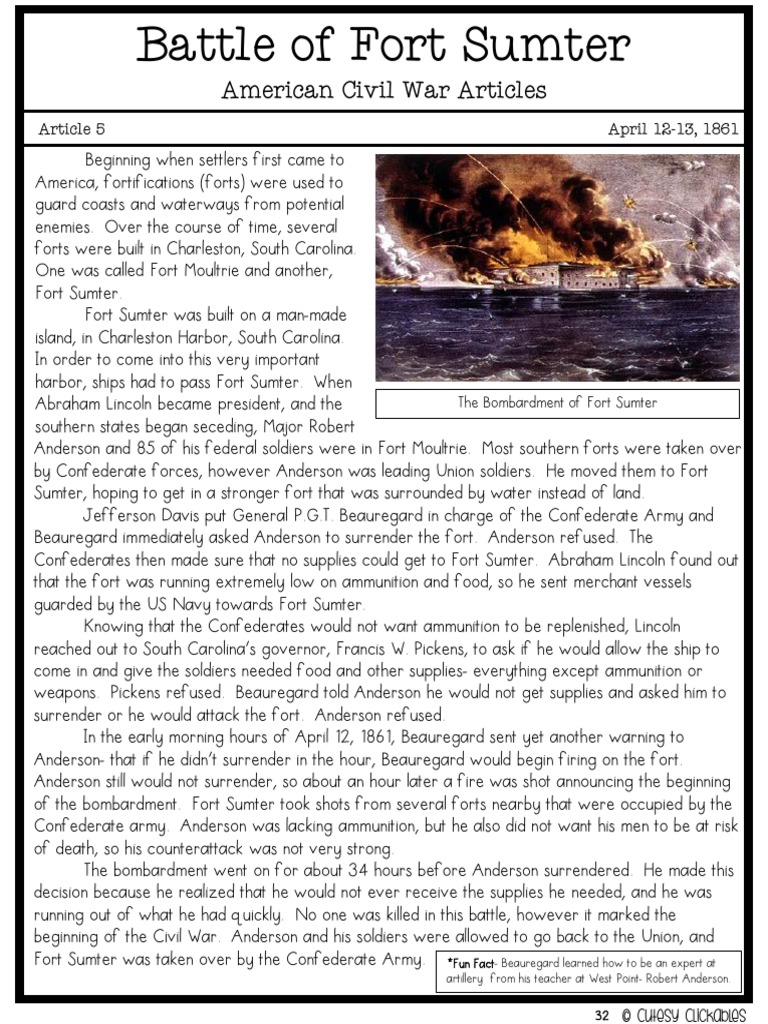 Civil_War_Reading_and_Notes | PDF | Siege Of Vicksburg | Fort Sumter