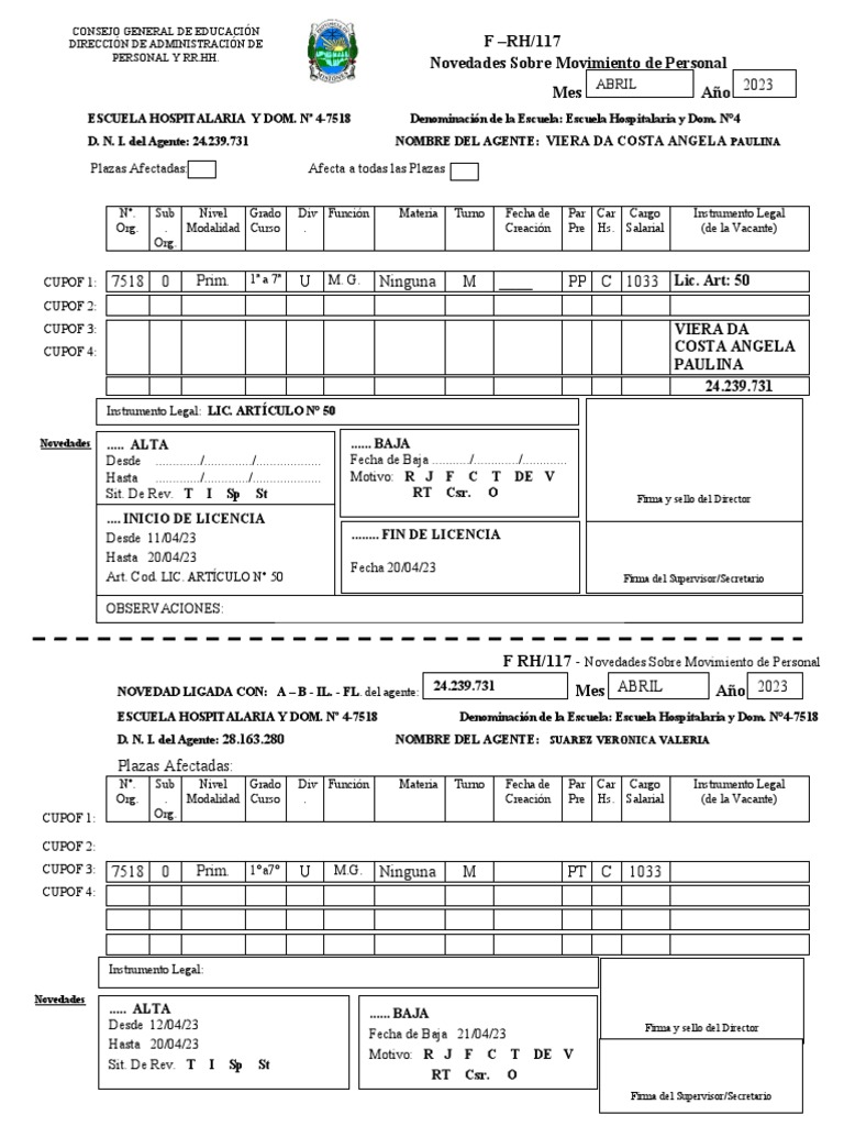 FRH 117 Novedades Hosp | PDF