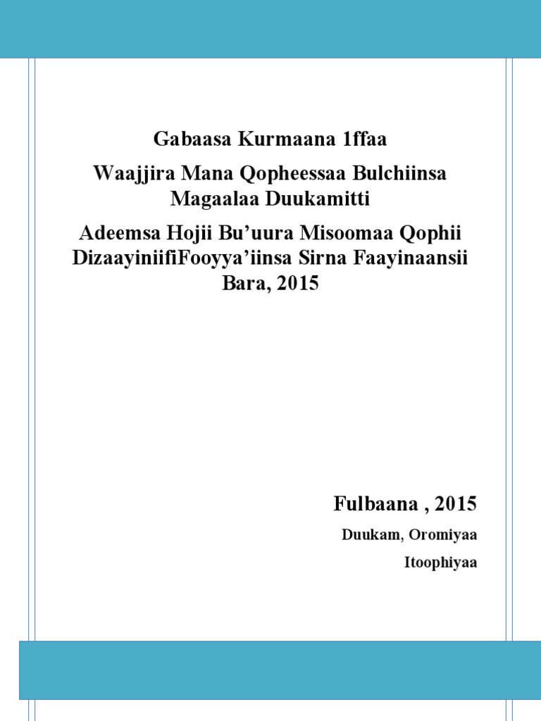 Gabaasa Kurmaana 1ffaa 2015 | PDF