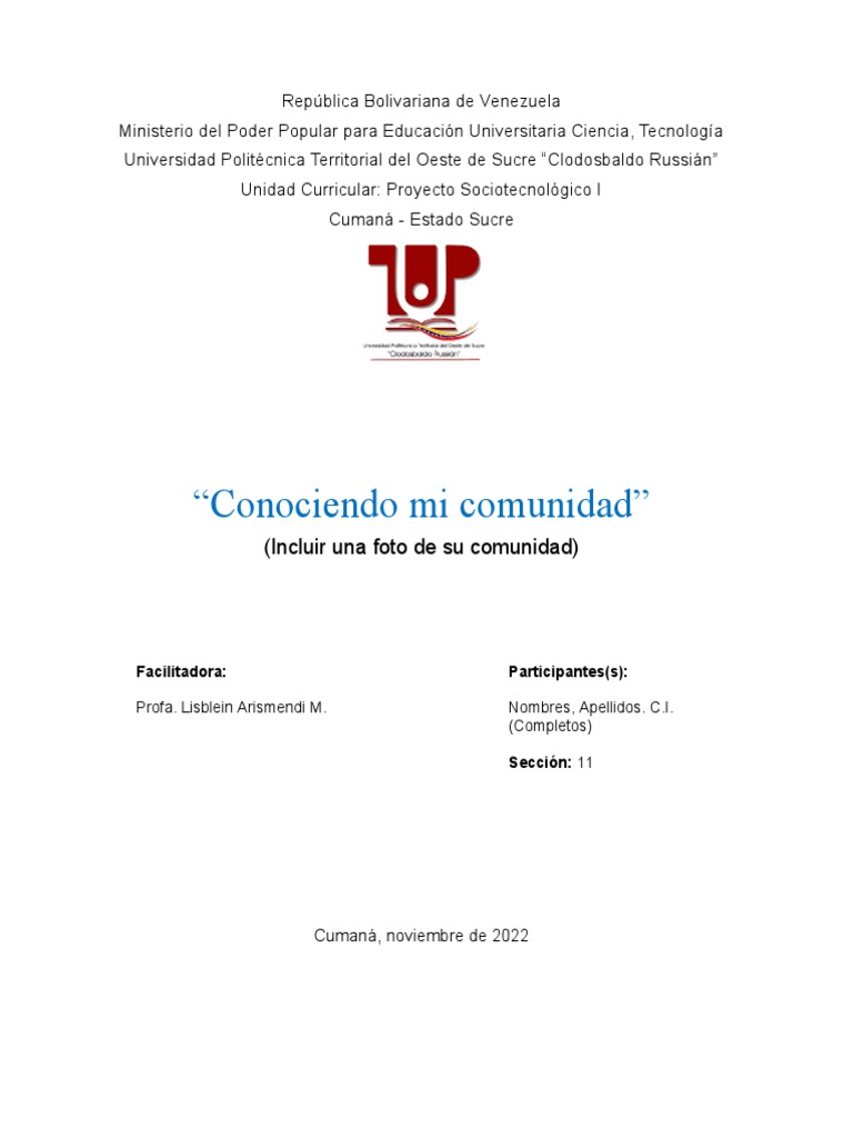 Actividad 1. Conociendo Mi Comunidad | PDF
