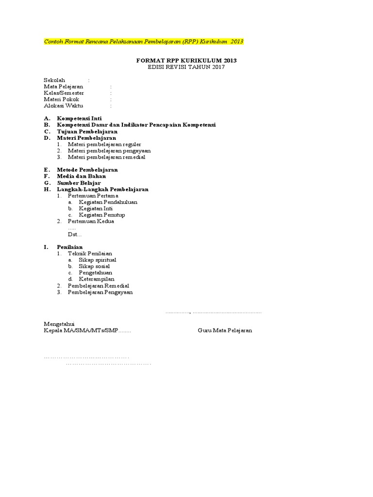contoh-format-rpp | PDF