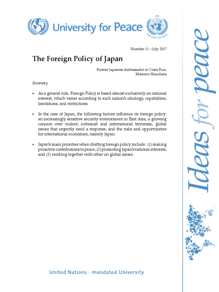 The Foreign Policy of Japan: Number 11 - July 2017 | PDF