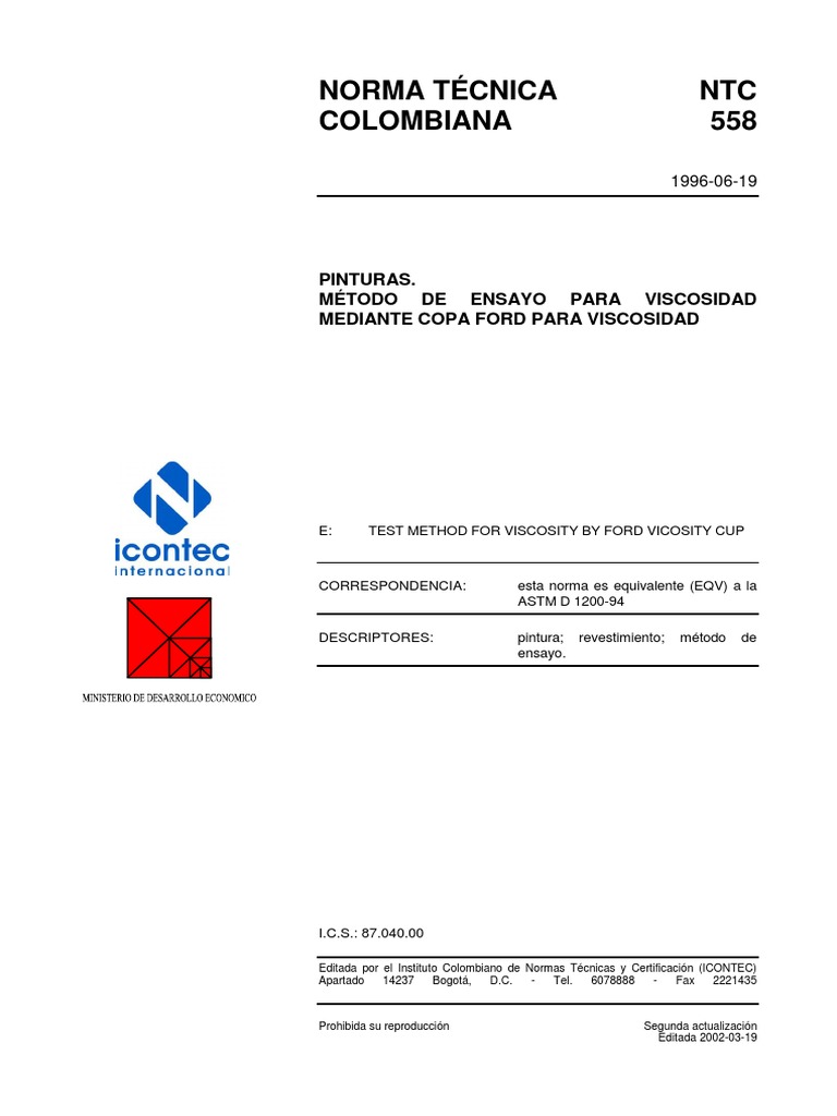 Norma Técnica Colombiana 558 | PDF
