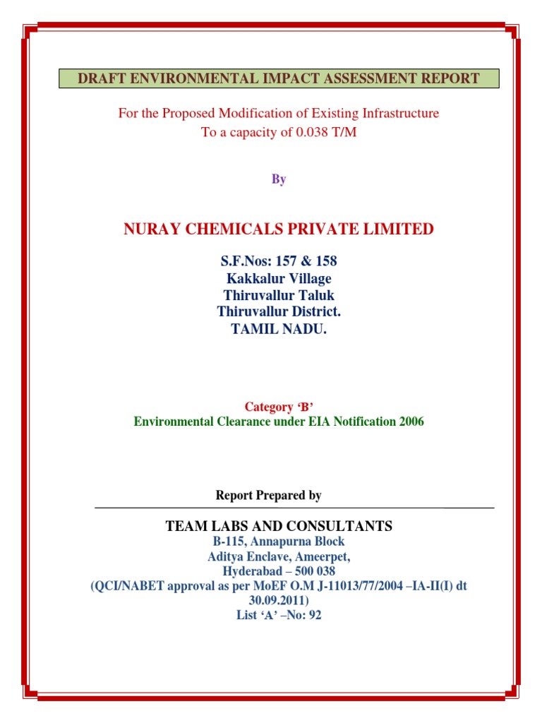 EIA Report | PDF | Environmental Impact Assessment | Pharmaceutical ...