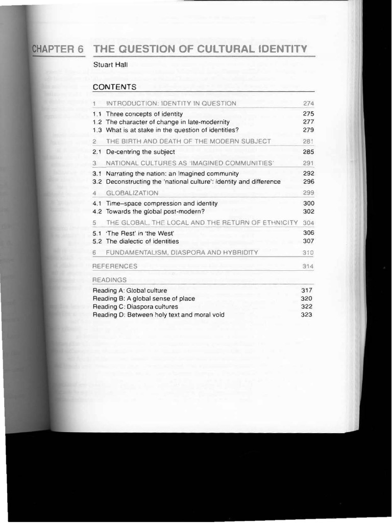 The Question of Cultural Identity | PDF