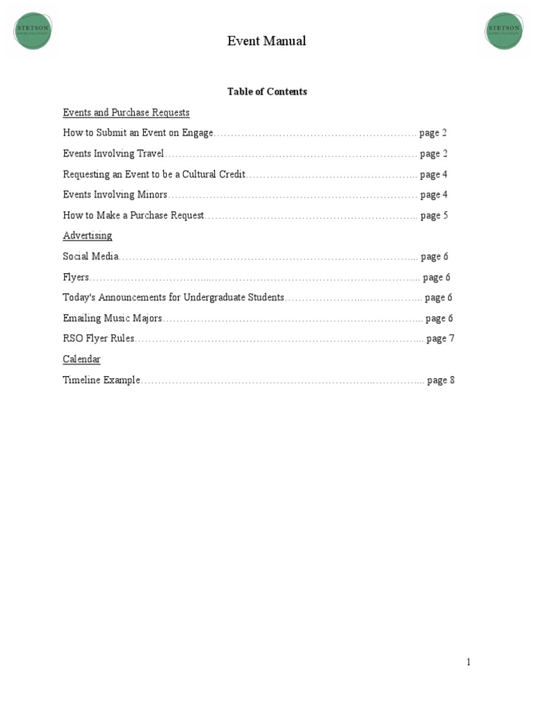 Event Manual | PDF | Communication