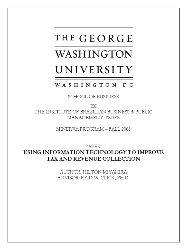 Using Information Technology To Improve Tax and Revenue Collection ...