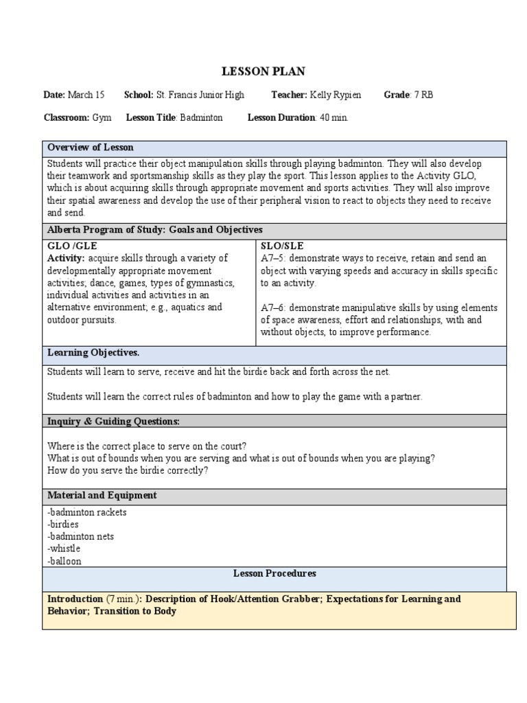 March 15 Pe Lesson | PDF | Lesson Plan | Psychology