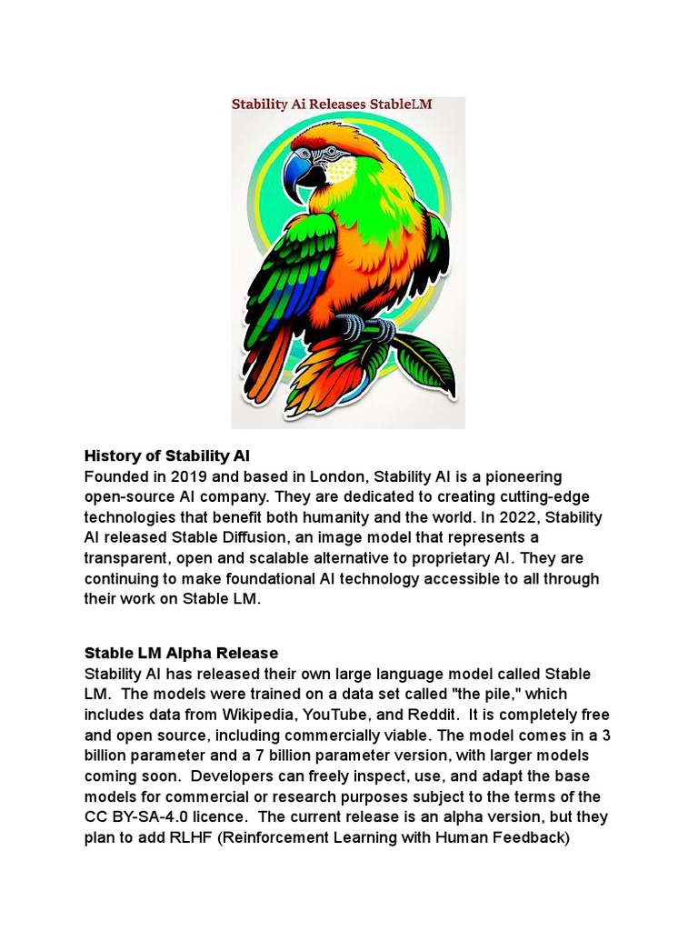 Launch of Stable LM by Stability AI | PDF | Artificial Intelligence ...