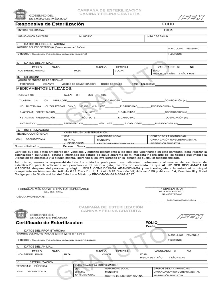 Responsiva De Esterilización Pdf