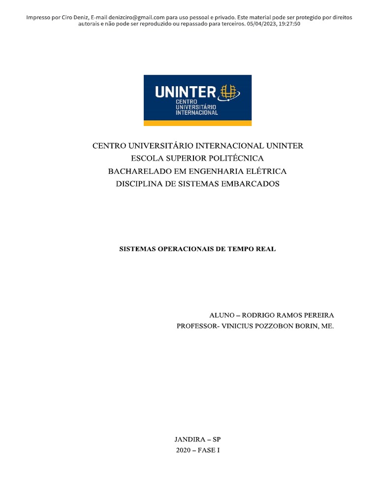 ATIVIDADE PRÁTICA RODRIGO 1329431 - Passei Direto | PDF