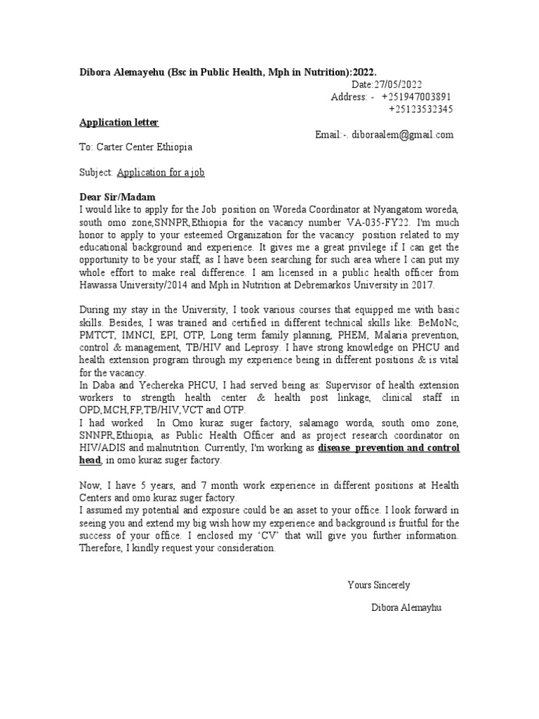 Application Letter-1 | PDF | Health Care | Health Sciences