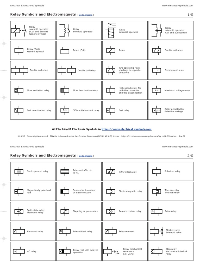 Relay Symbols and Electromagnets: Go To Website | PDF | Relay | Switch