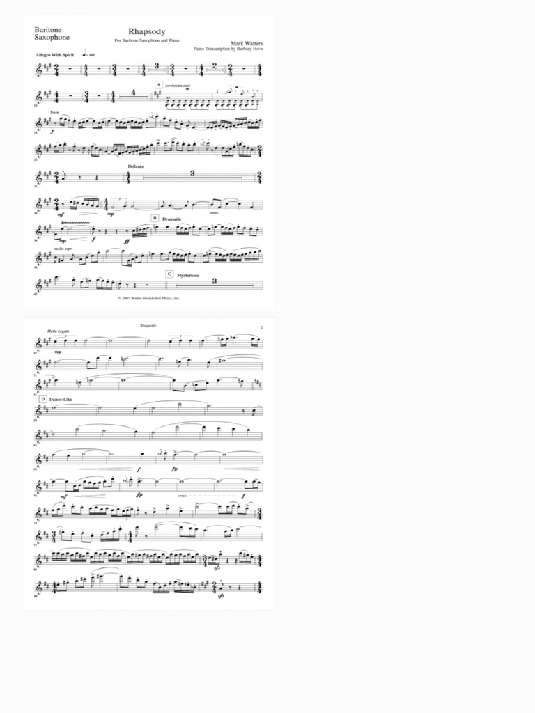 Rhapsody Baritone | PDF