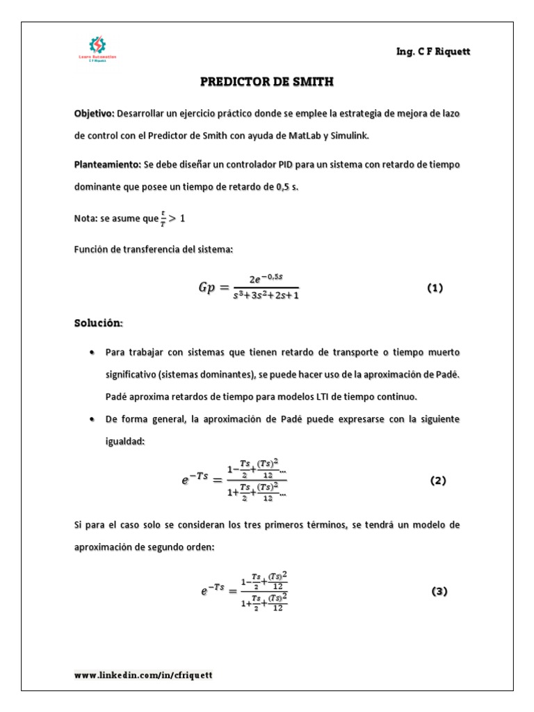 Control PID y Predictor de Smith en MATLAB | PDF | Métodos y materiales ...