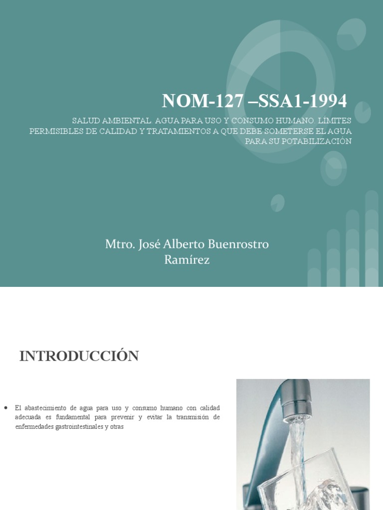 NOM-127 - SSA1-1994: Mtro. José Alberto Buenrostro Ramírez | PDF