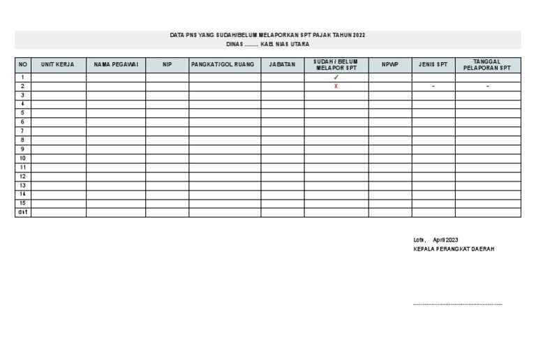 Format Rekapitulasi Data SPT | PDF