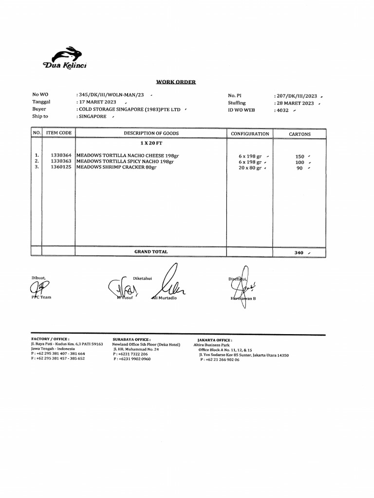 MEMO APPROVAL WO COLD STORAGE- PI 207 | PDF