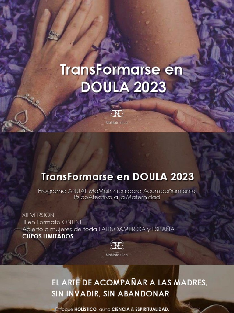TRANSFORMARSE EN DOULA 2023 Informativo | PDF | Parto | Doula