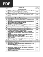 NOSA Course Price List 2025 | PDF | Warehouse | Cargo