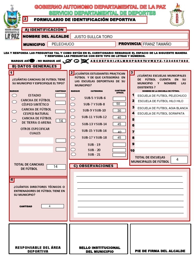 Formulario de Identificacion Deportiva 2023 | PDF | Deportes ...