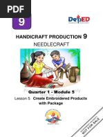 Handicraft Production LM | PDF | Embroidery | Sewing