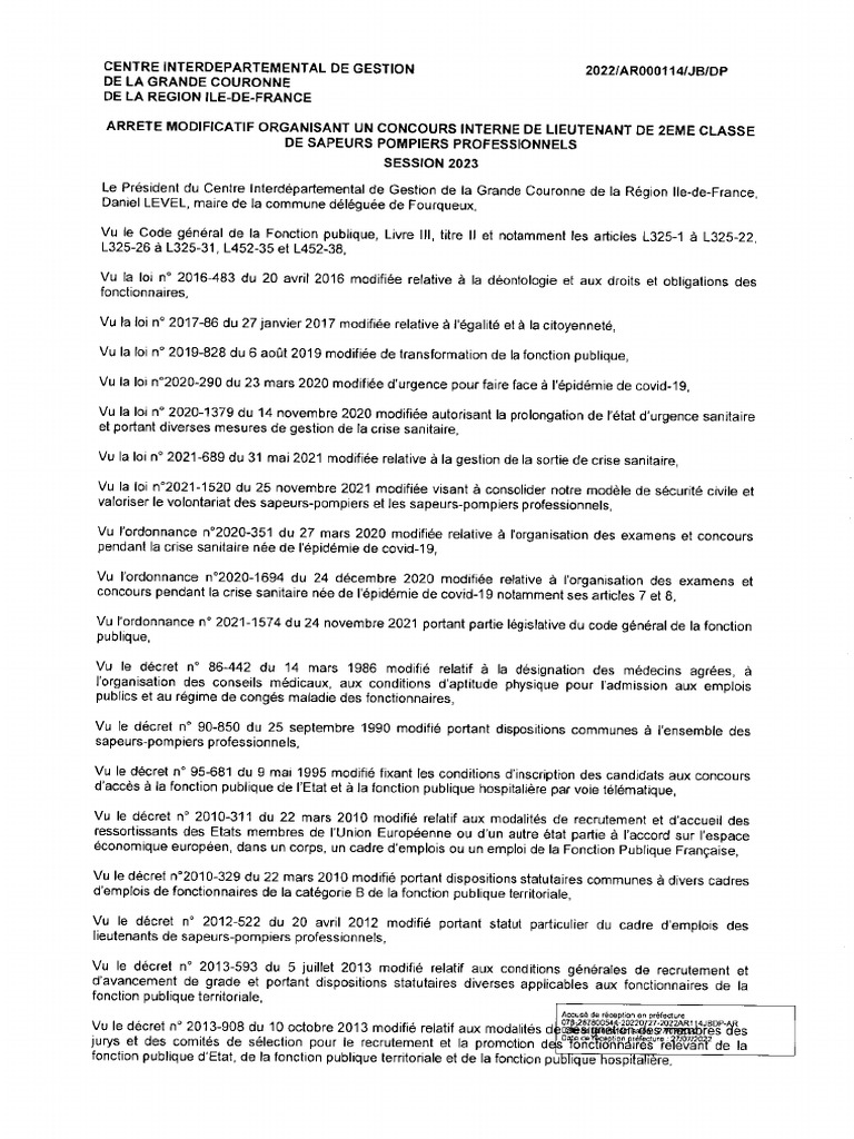 Arrete Modificatif Ouverture | PDF