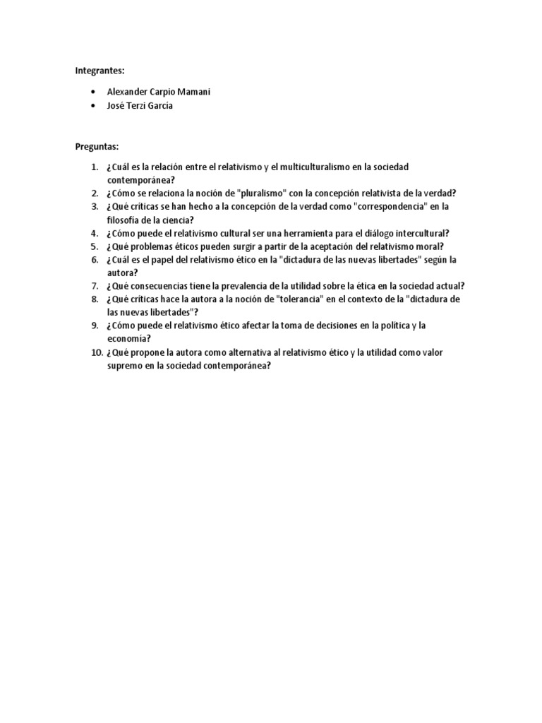 Preguntas - 2 - Lecturas Alexander Carpio Mamani | PDF