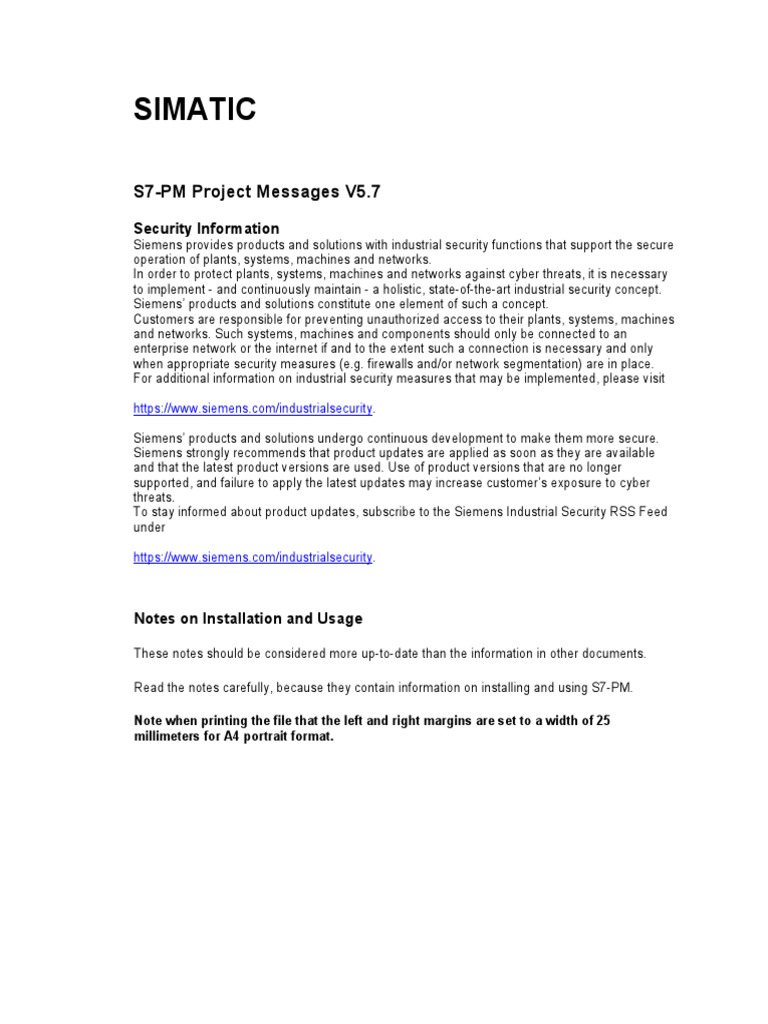 Simatic: S7-PM Project Messages V5.7 | PDF | Computer Virus | Antivirus Software