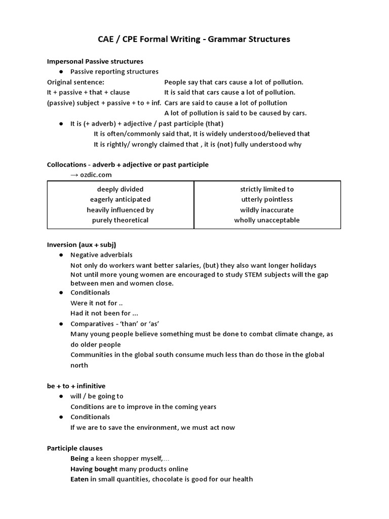 CAE - CPE Writing Checklist | PDF | Linguistics | Cognitive Science