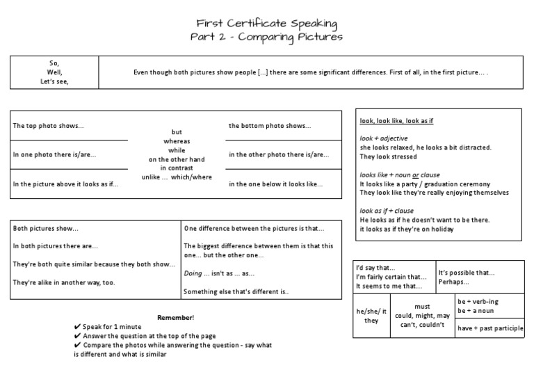 FCE Part 2 - Photos | PDF | Adjective | Grammar