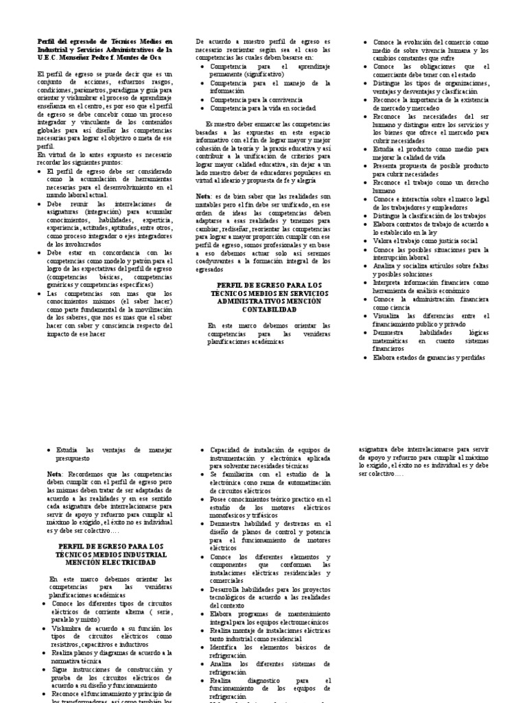 Triptico Perfil Del Egresado | PDF