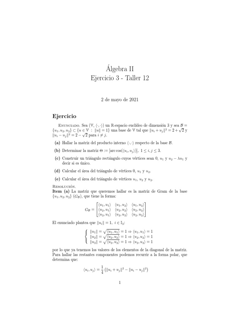 Clase 25, Ejercicio - 3 Resolucion | PDF | Triángulo | Matriz (Matemáticas)