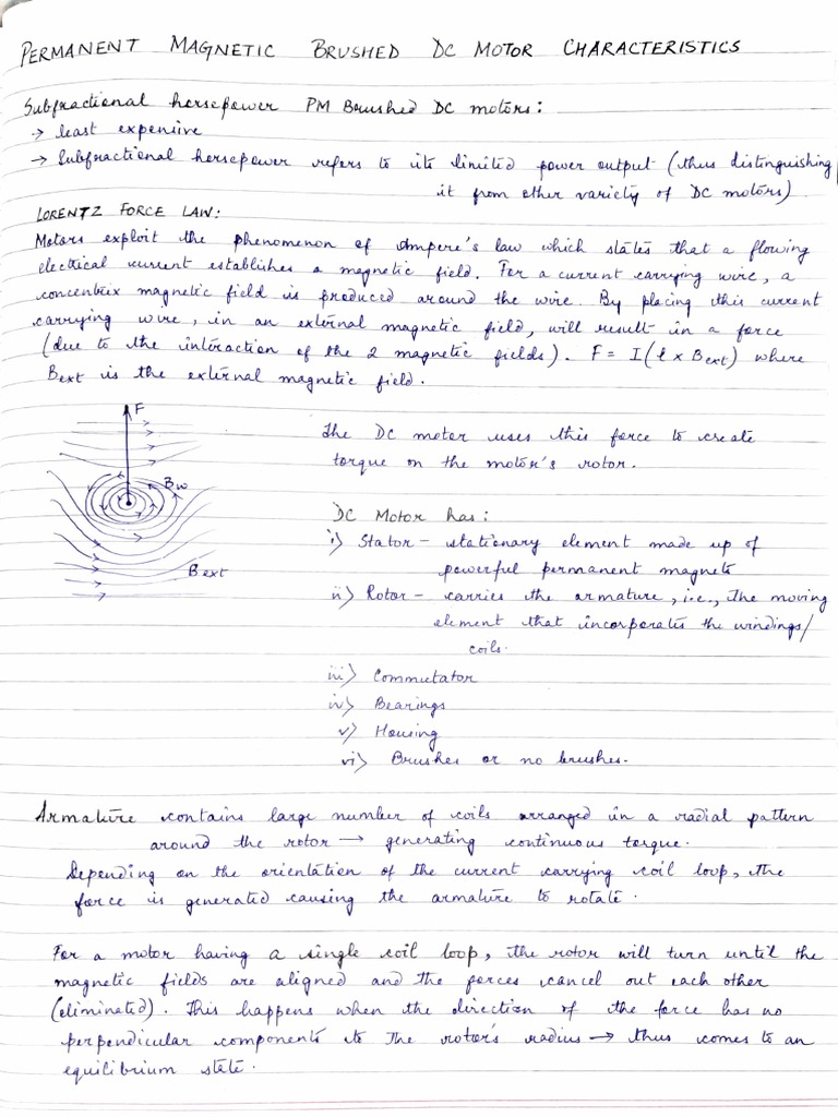 Permanent Magnet Brushed DC Motor Characteristics Notes | PDF Permanent Magnet Brushed DC Motor Characteristics Notes | PDF