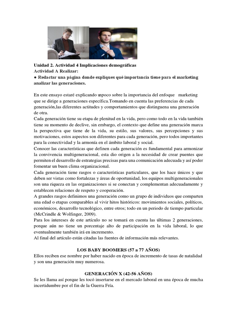 Nidad 2. Actividad 4 Implicaciones Demográficas | PDF
