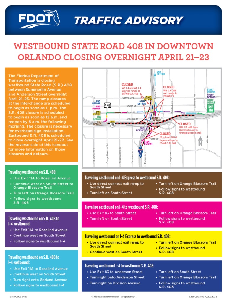 State Road 408 Closure Handout | PDF