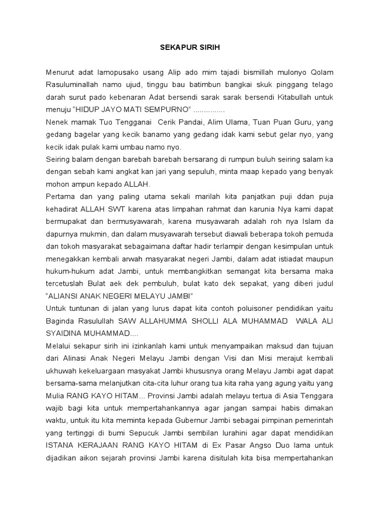 Sekapur Sirih | PDF